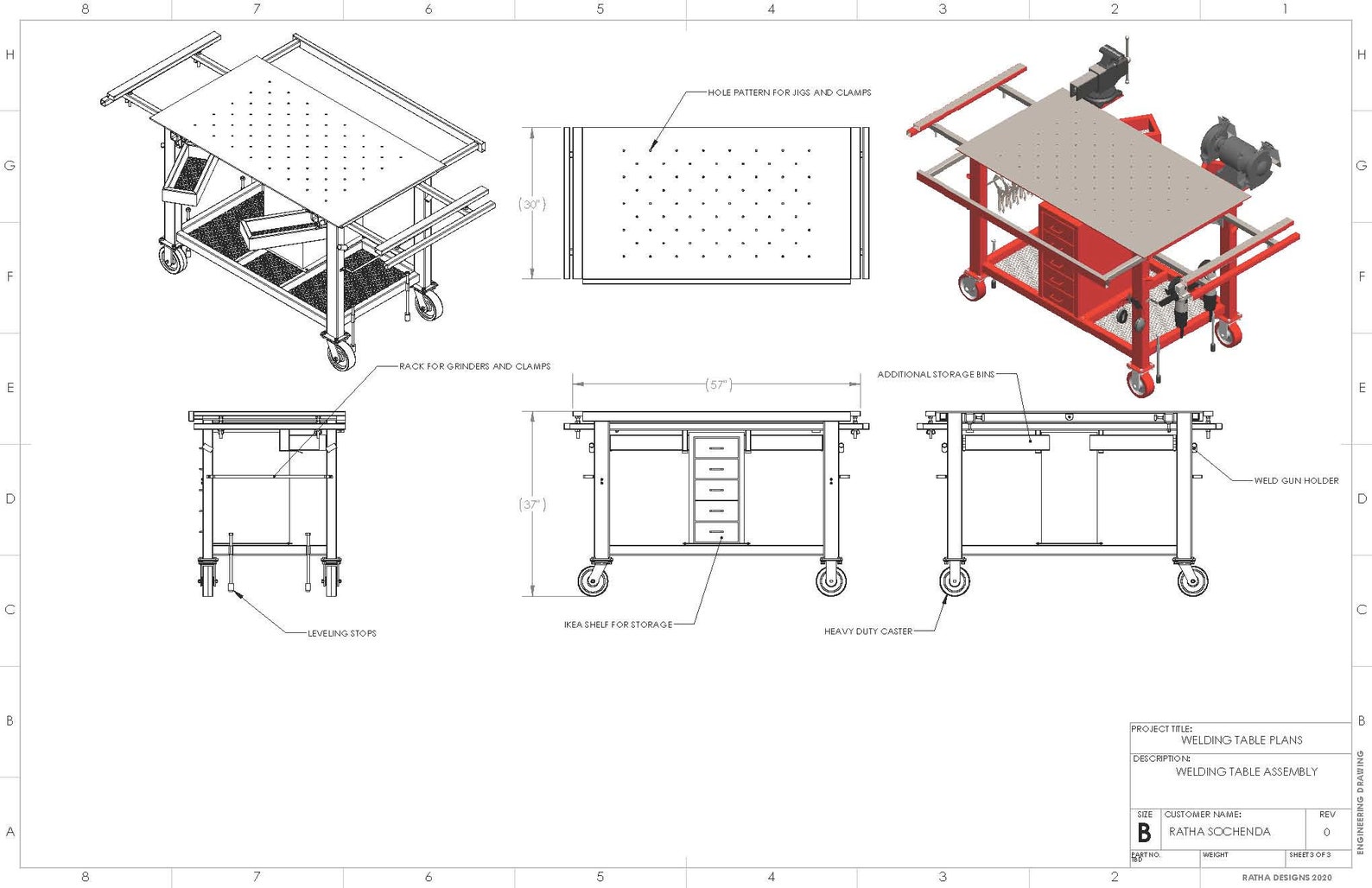 Buy Welding Table Plans + Bonus 3D Model [standard & Metric] | DIY ...