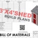 3x4 Lean to Shed Build Plans - Etsy