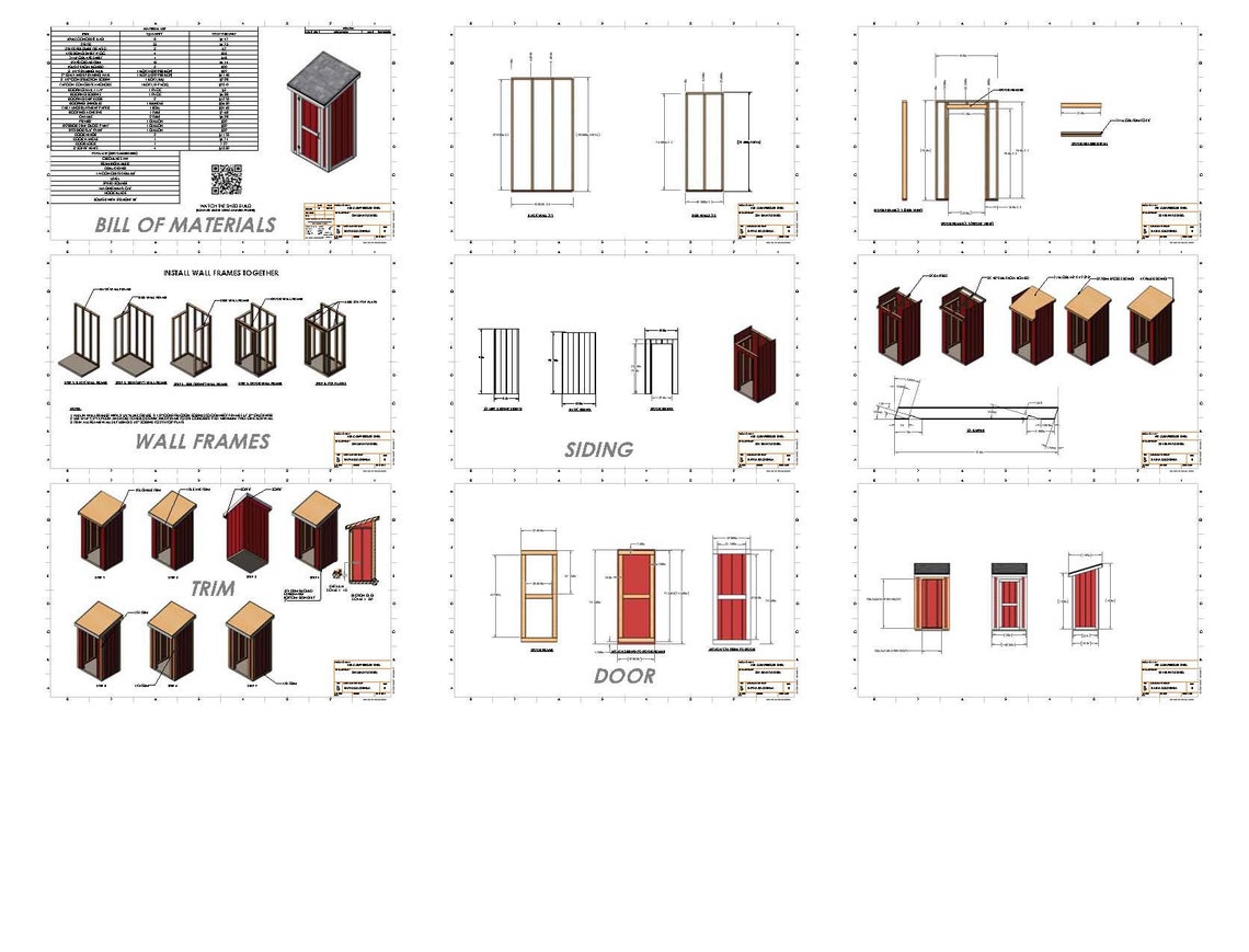 3x4 Lean to Shed Build Plans - Etsy