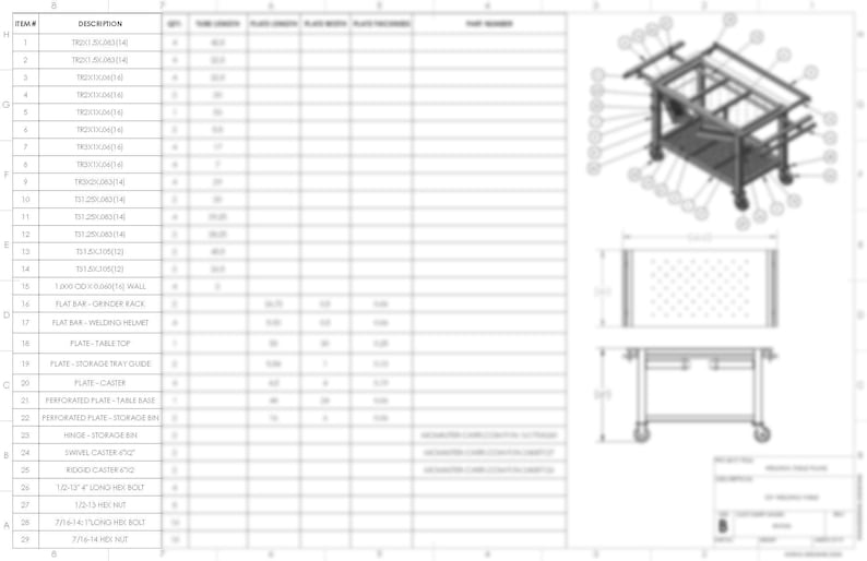 Buy Welding Table Plans + Bonus 3D Model [standard & Metric] | DIY ...