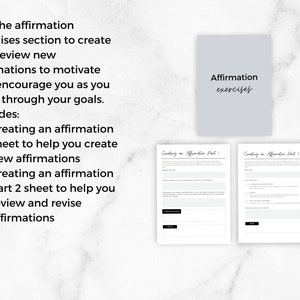 Affirmation Workbook, Affirmation Journal, Daily Affirmations, Mindset ...
