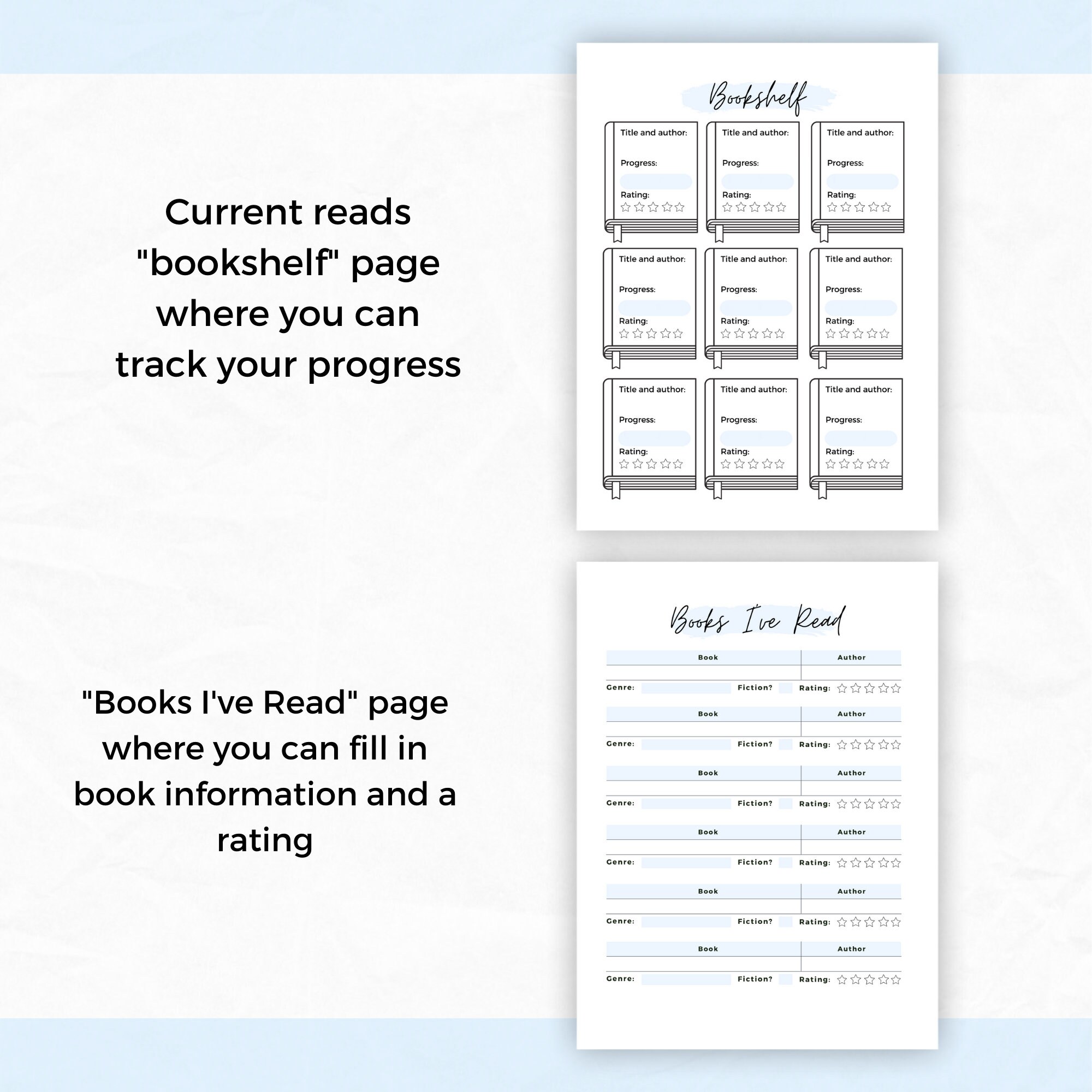 Reading Journal Printable Reading List Reading Log Book - Etsy España