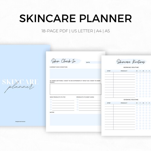 Beauty Routine Printable Planner. Self Care Journal. Skincare - Etsy