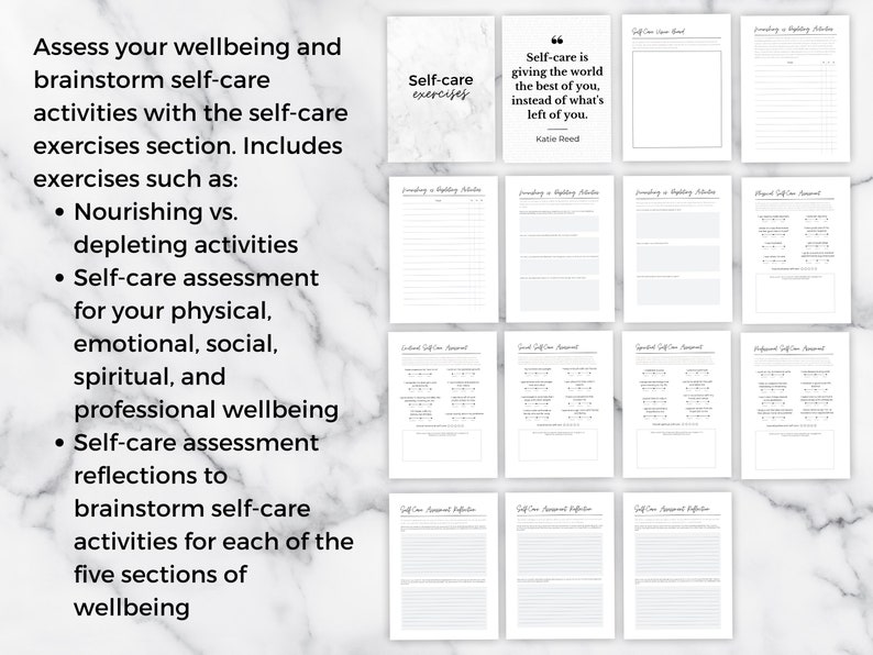 Self Care Workbook Self Care Journal Mindfulness Journal - Etsy