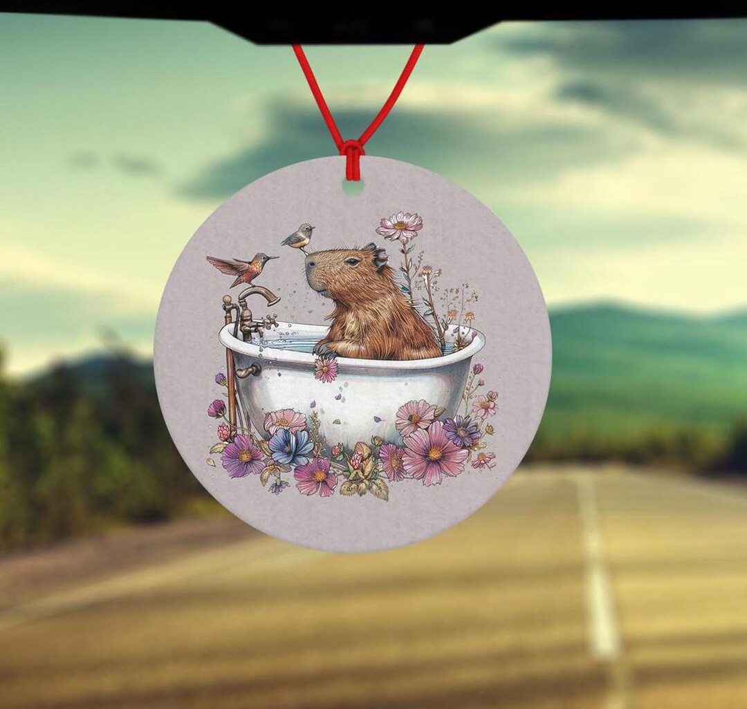 Capybara in Bath Car Air Freshener - Funny Capybara Freshie - Capybara ...