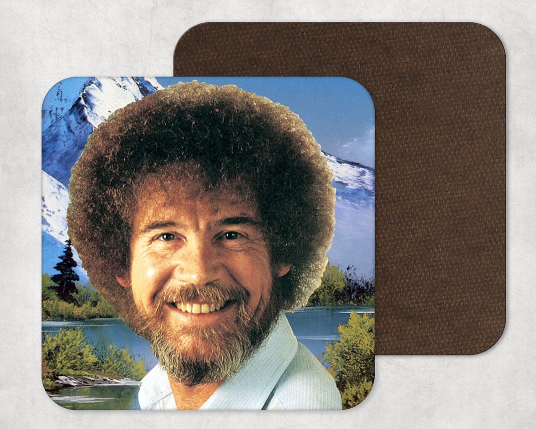 Bob Ross Coaster - Bob Ross Artist - Funny Coaster - Bob Ross Gift ...