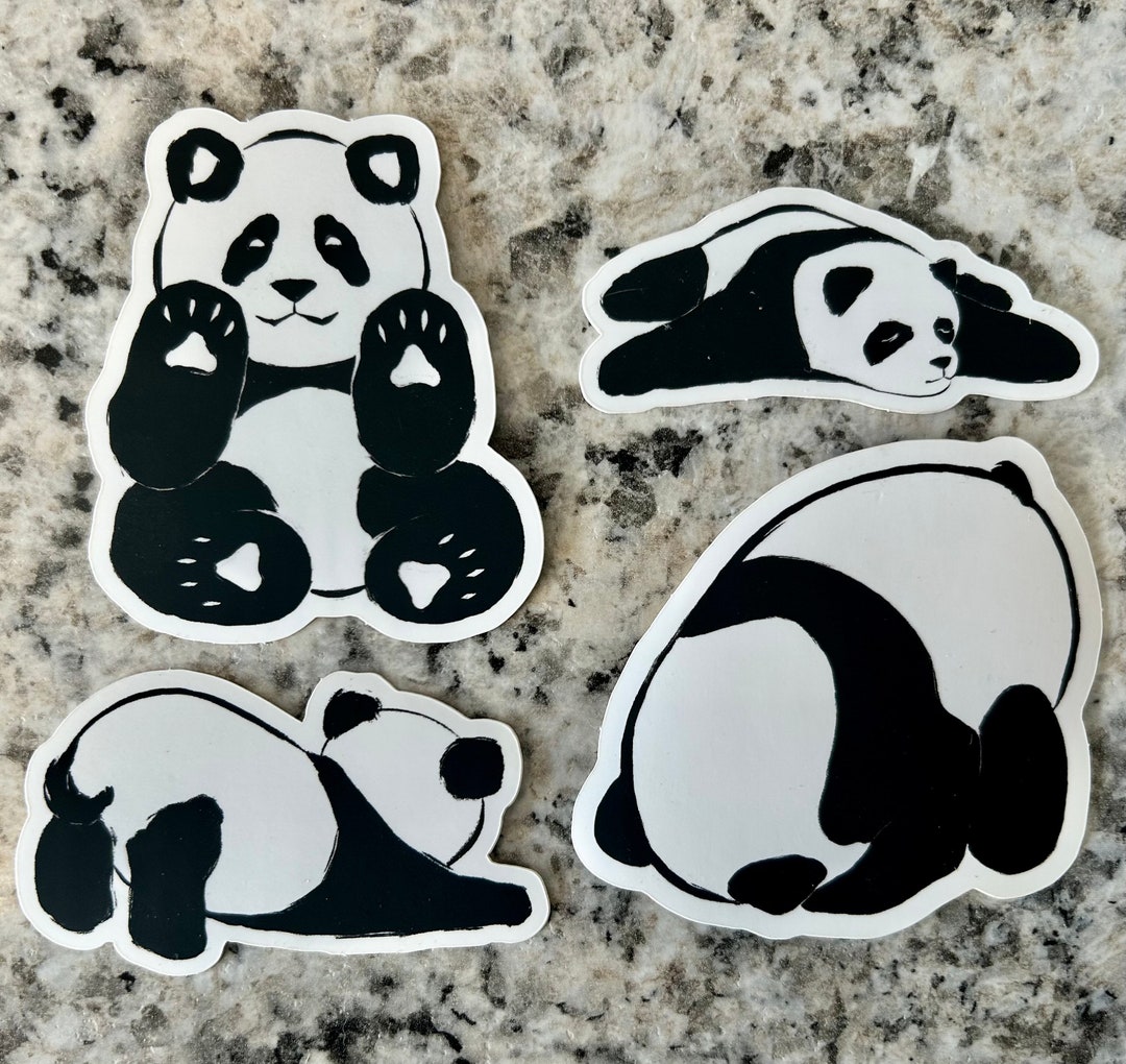 Panda Vinyl Stickers Waterproof Original Art - Etsy