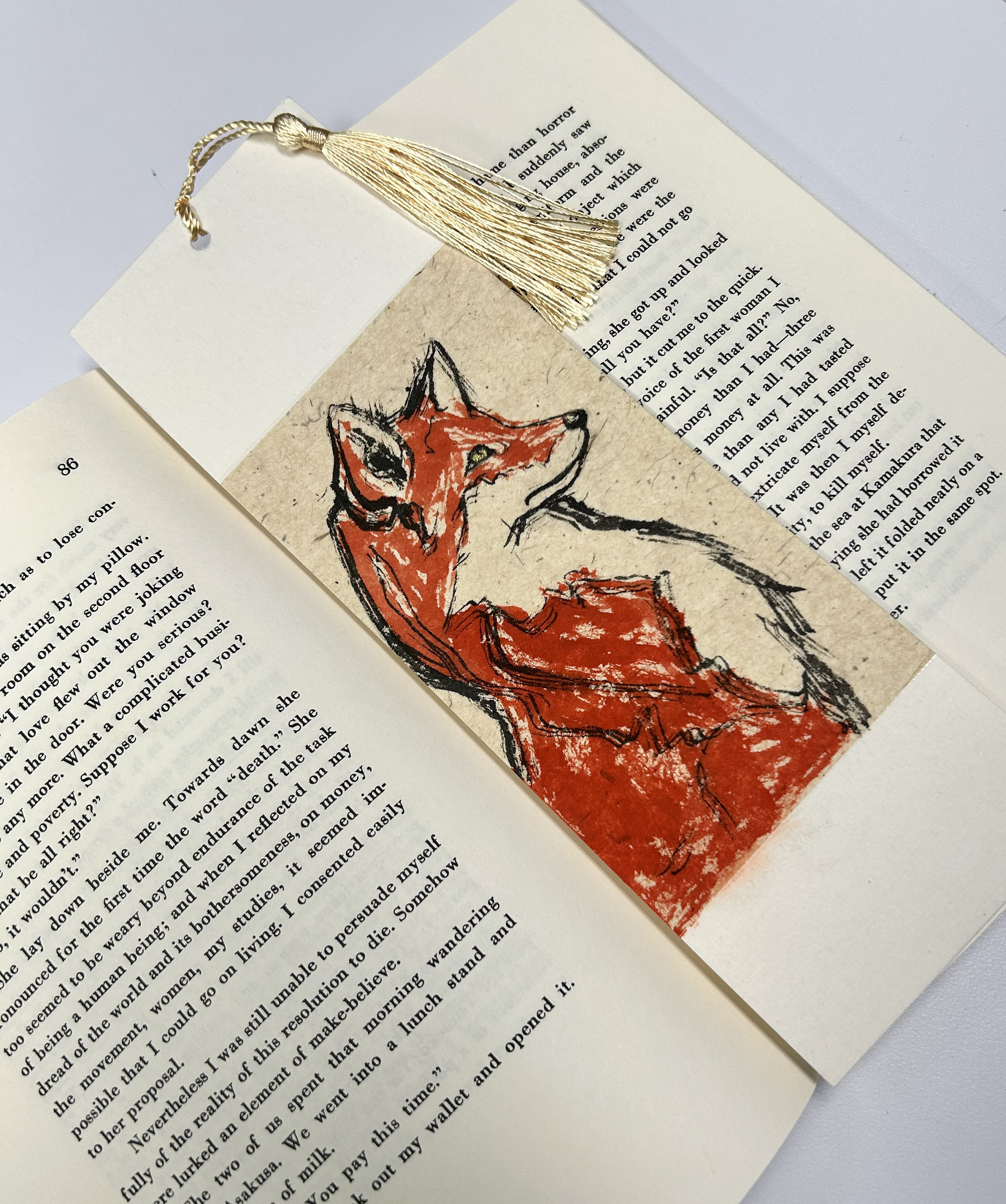 Fox Bookmarks Hand Drawn Red Fox Original Art - Etsy