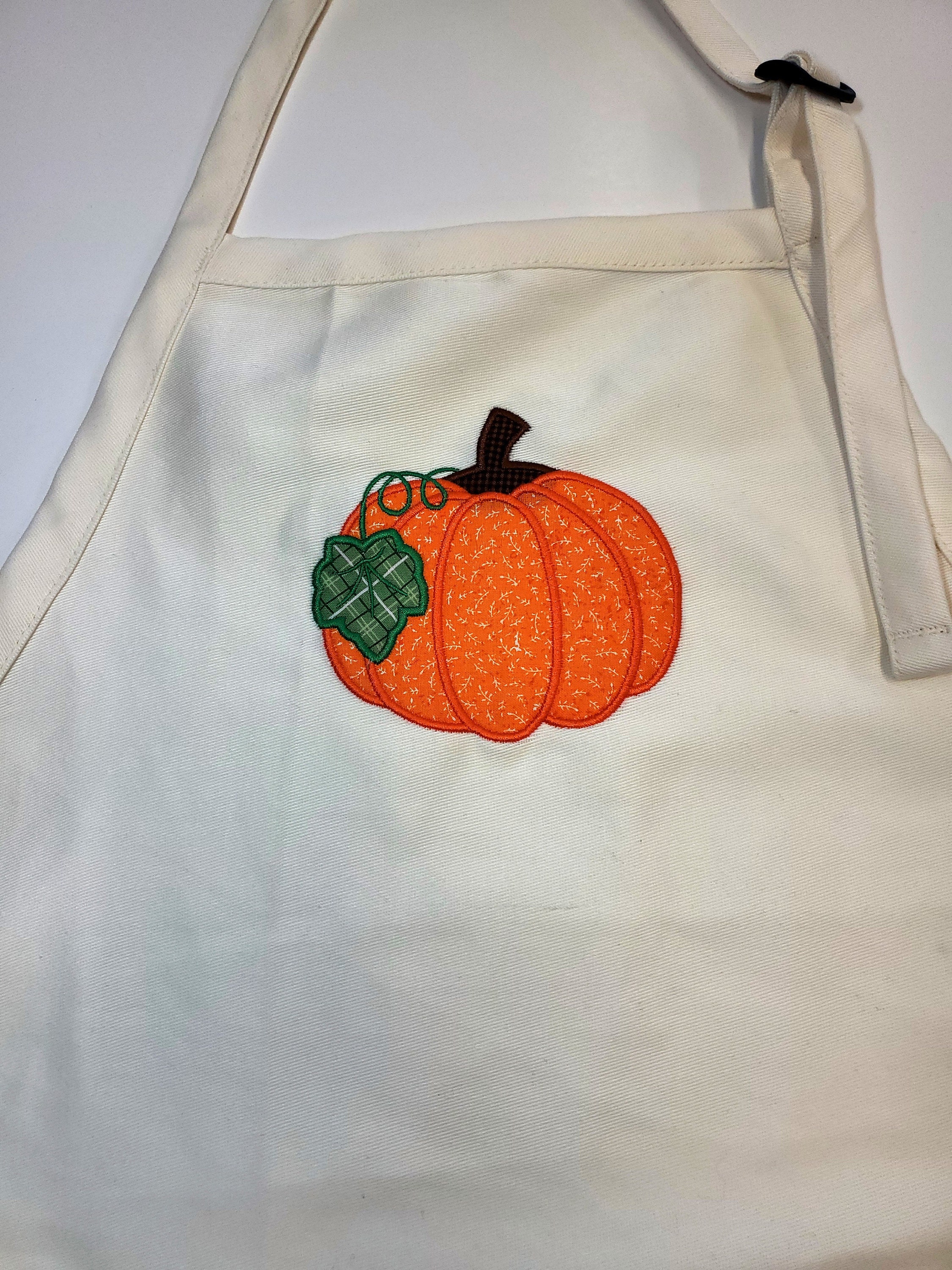 Apron With Embroidery of Pumpkin Cream Color - Etsy