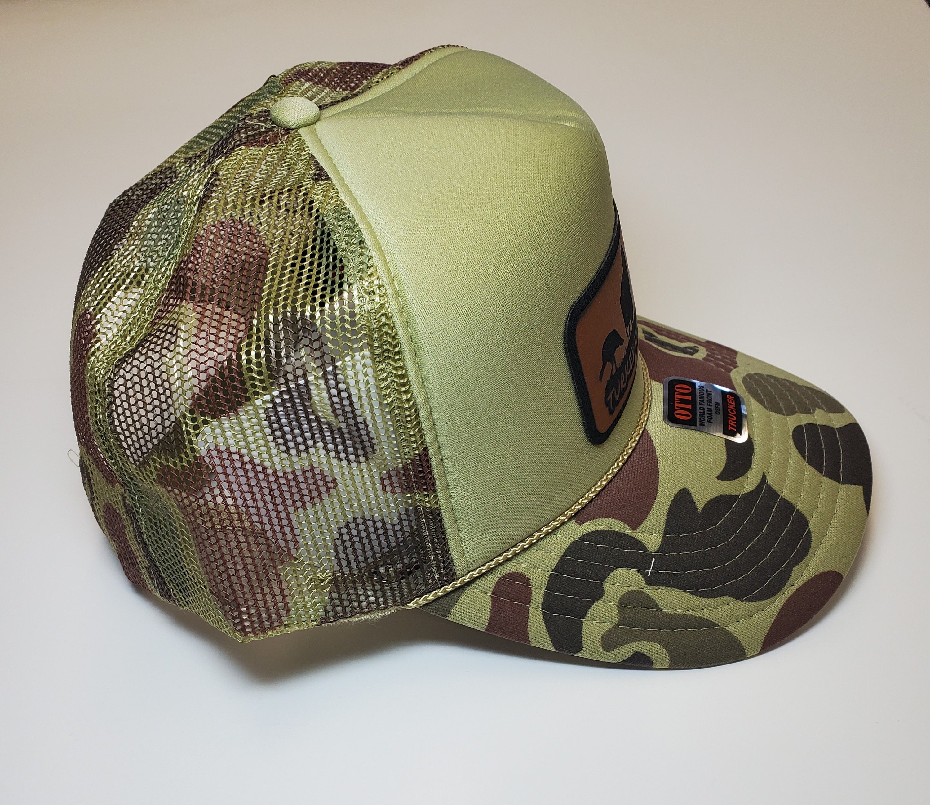 Turkey Leather Patch Turkey Hunt Wild Turkey Trucker Hat Camo - Etsy