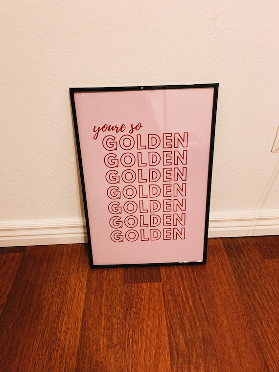 Pink Golden Golden Golden Poster | Etsy