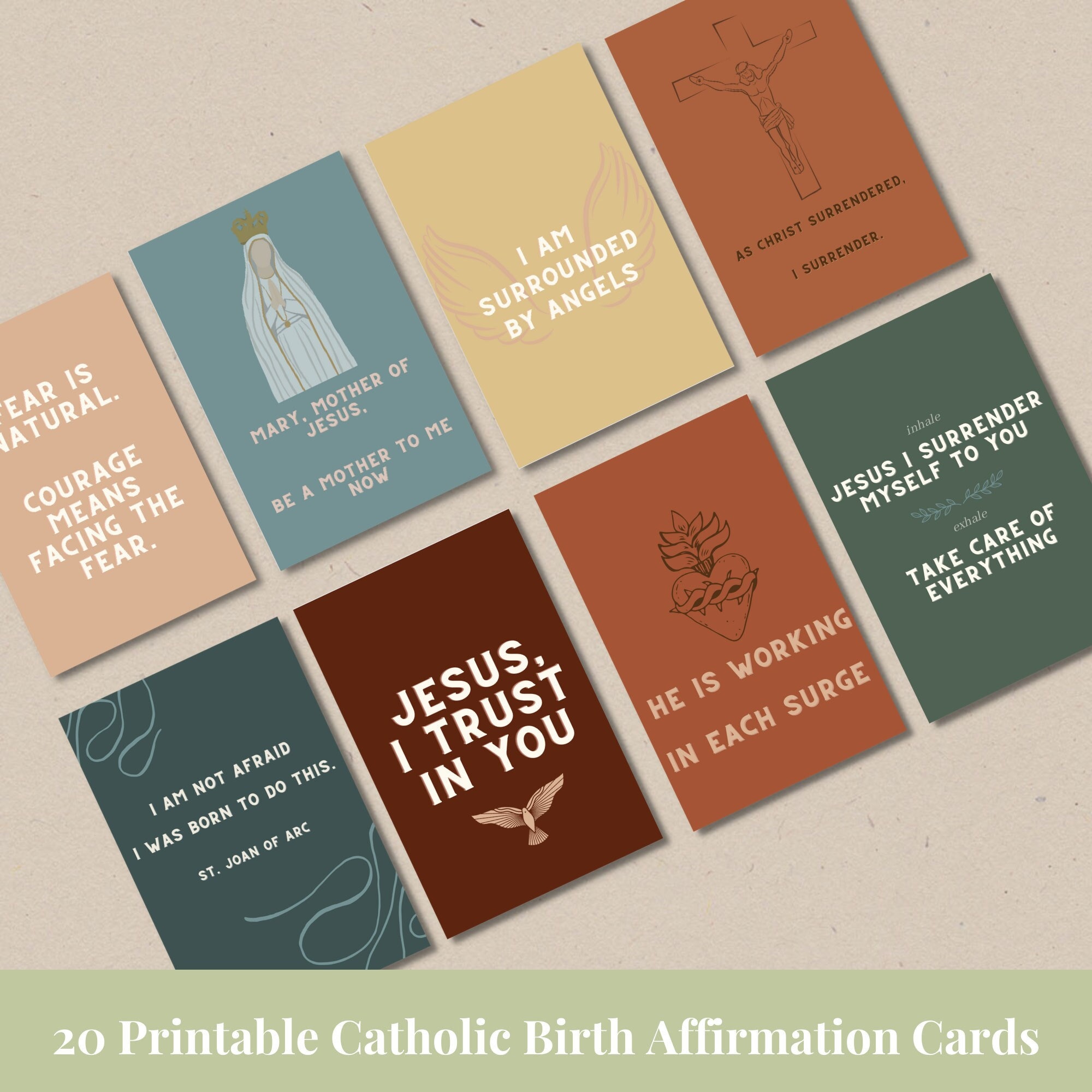 20 Catholic Birth Affirmation Cards | Printable Birth Affirmations ...