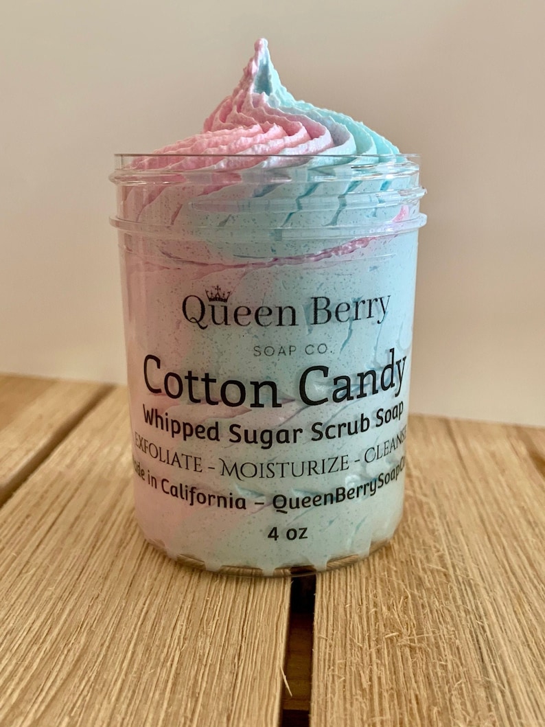 Cotton Candy Whipped Sugar Scrub Soap Exfoliate and - Etsy