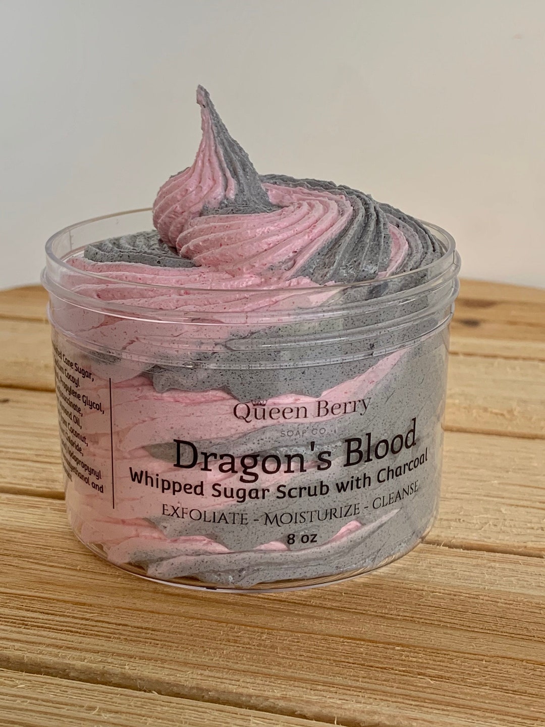 Dragon's Blood - Charcoal Whipped Sugar Scrub Soap - Detoxing Sugar ...