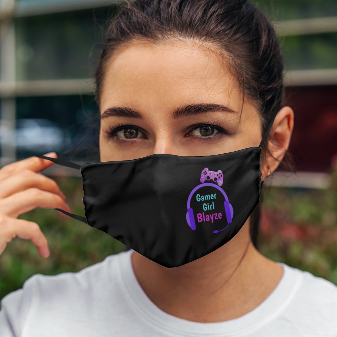 Gamer Girl Face Mask Face Mask Gamer Personalized Gamer Gifts Gamer ...