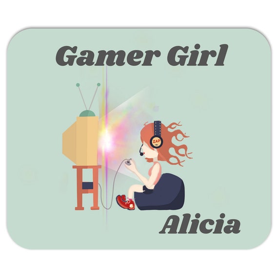 Customizable Gamer Girl Mouse Pad Gamer Mousepad - Etsy