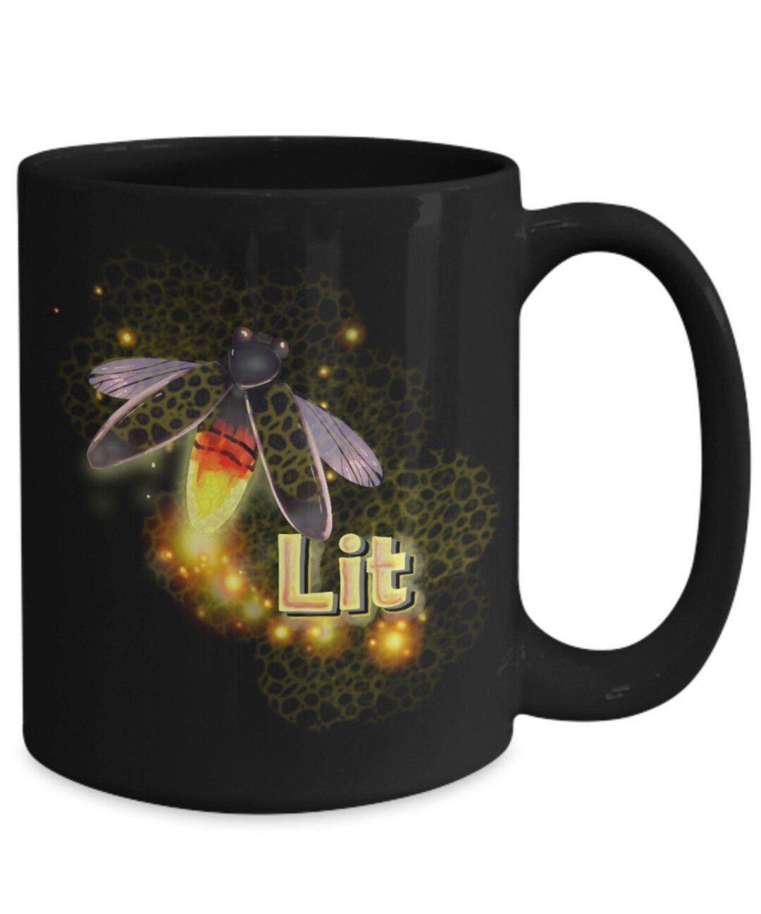 Illumination of Firefly Graphic Art Novel Black Coffee Mug - Modern ...