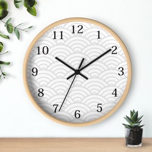 Wall Clock With Japanese Wave Pattern - Asian Inspired Housewarming ...