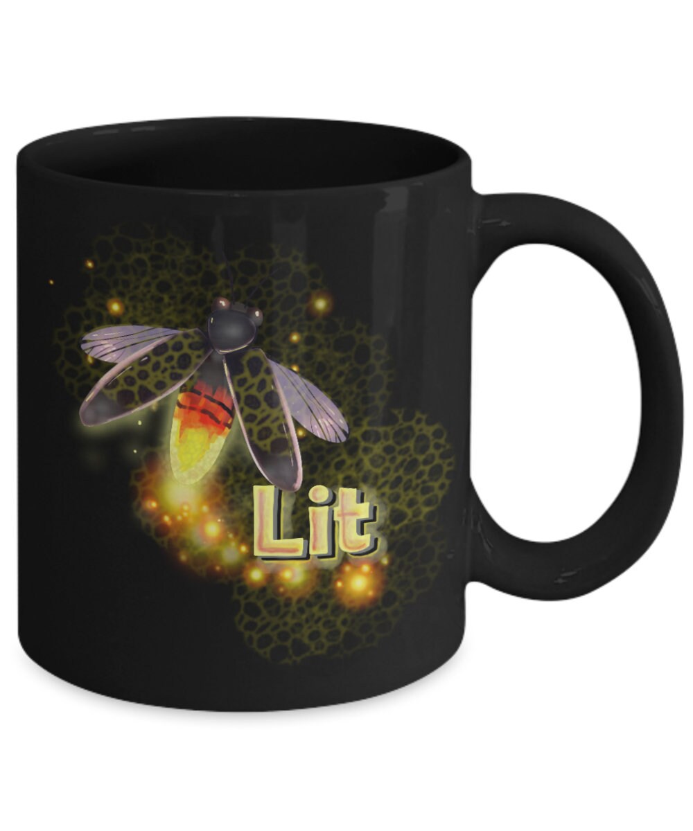 Illumination of Firefly Graphic Art Novel Black Coffee Mug - Modern ...
