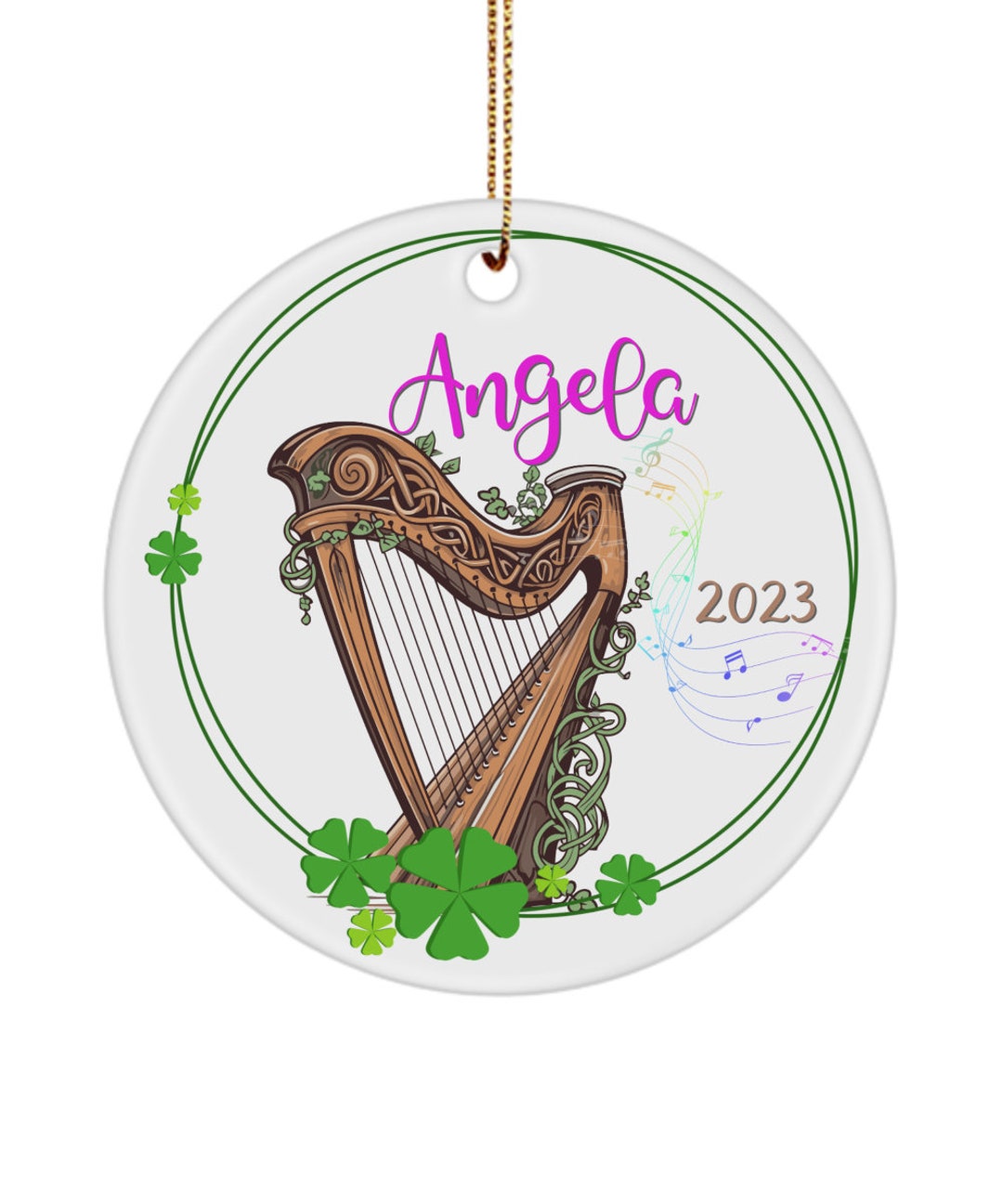 Harp Ornament - Personalized Christmas Gift for Harp Players, Harp ...