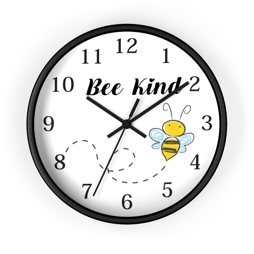 Bee Kind Inspirational Quote Wall Clock - Housewarming, New Home Gift ...
