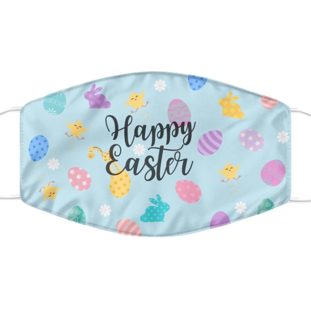 Happy Easter Face Mask - Easter Themed Face Mask - Easter Bunny Mask ...