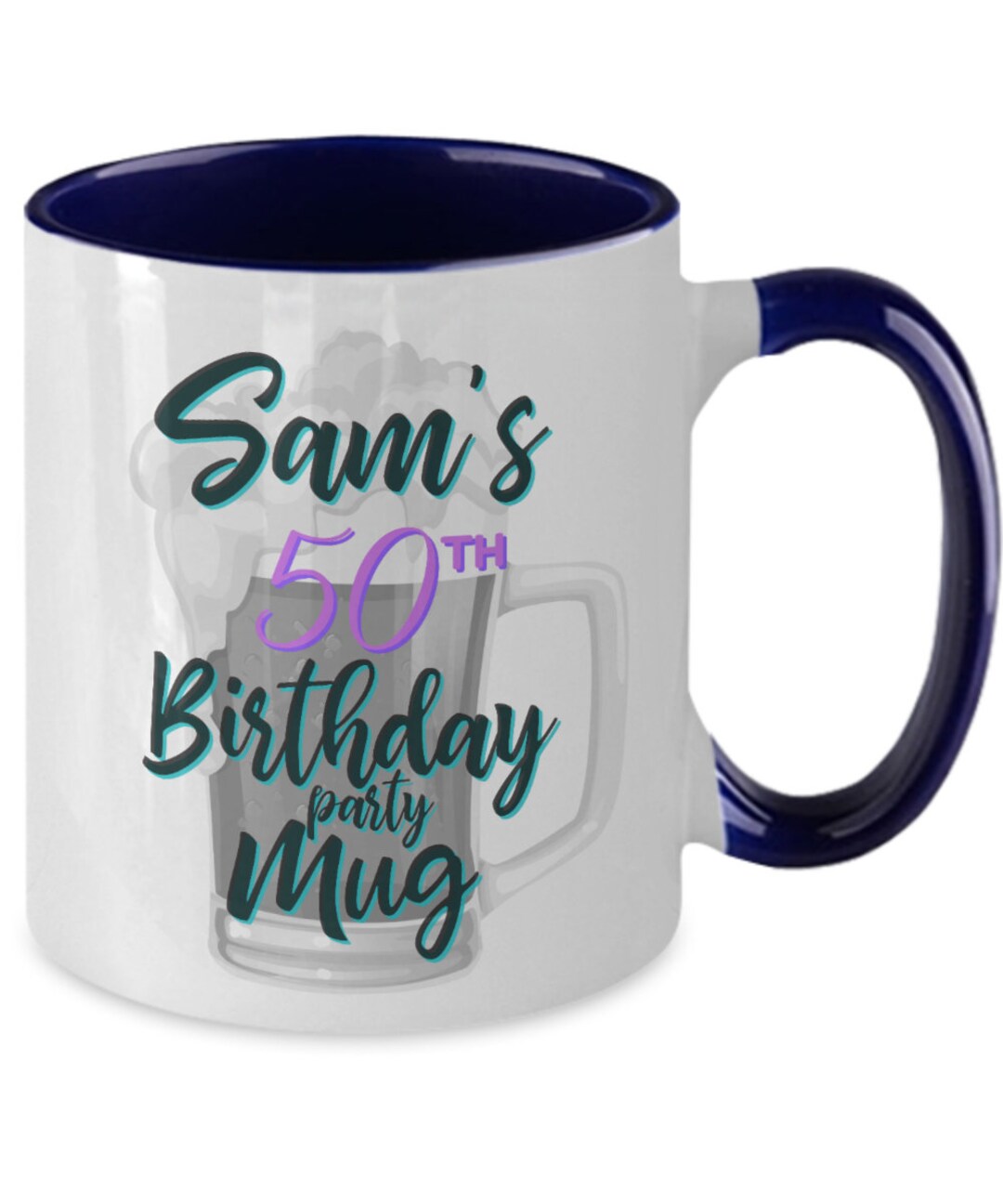 Personalized Birthday Two-toned Cup - Customizable Birthday Gift Mug ...