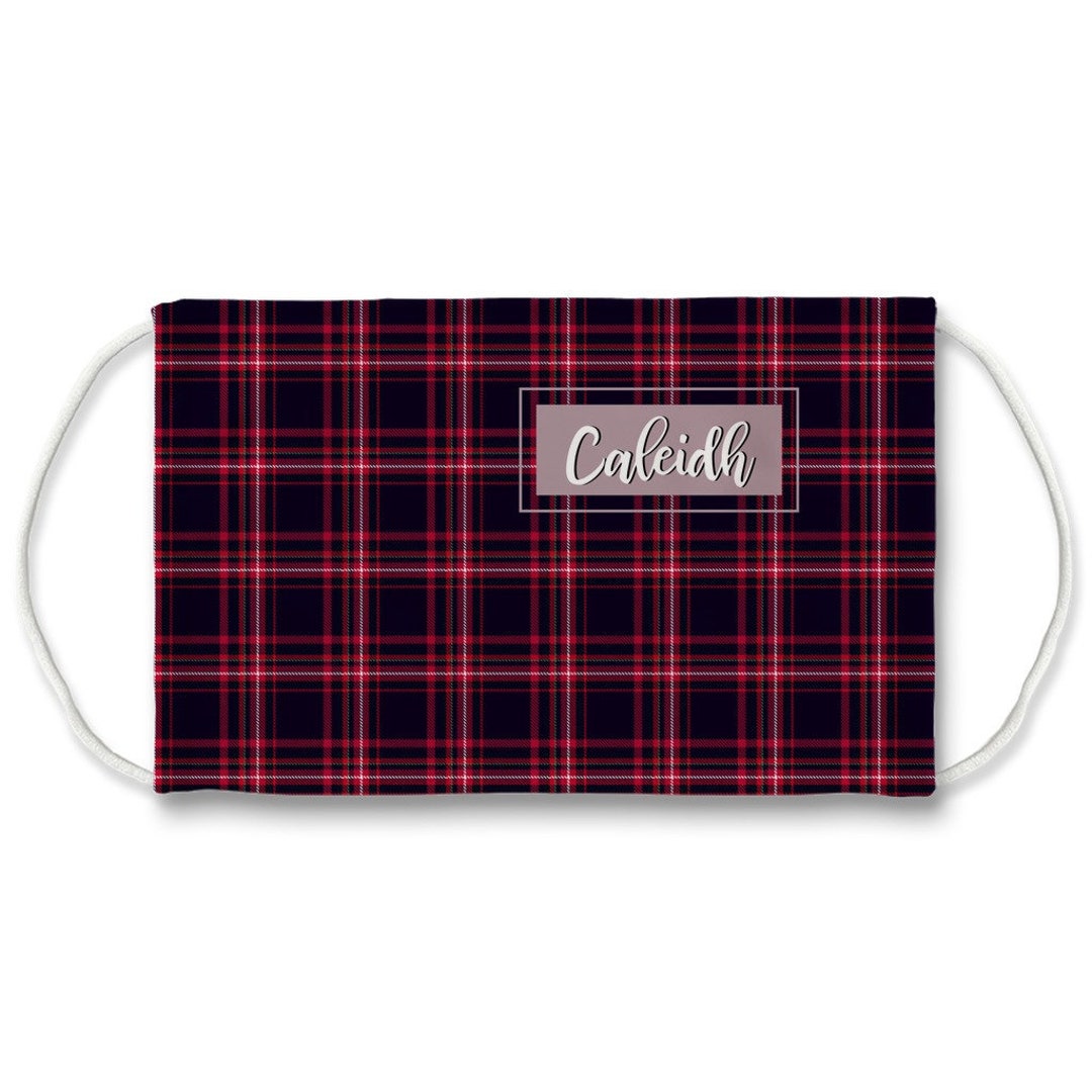 Personalized Scottish Tartan Face Mask - Customizable Plaid Face Mask ...