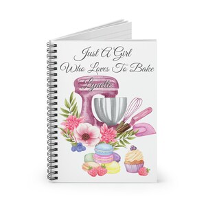 Just A Girl Who Loves to Bake Personalized Baking Journal - Recipe Book ...