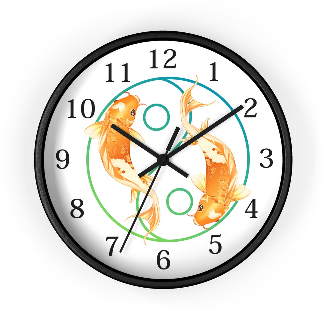 Yin and Yang Decor Asian Wall Clock for Couples Unique Wall Decor With ...
