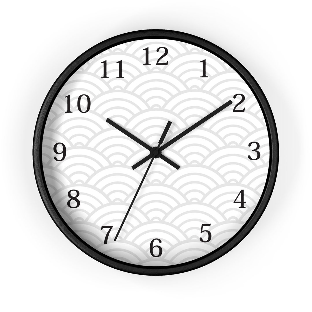 Wall Clock With Japanese Wave Pattern - Asian Inspired Housewarming ...