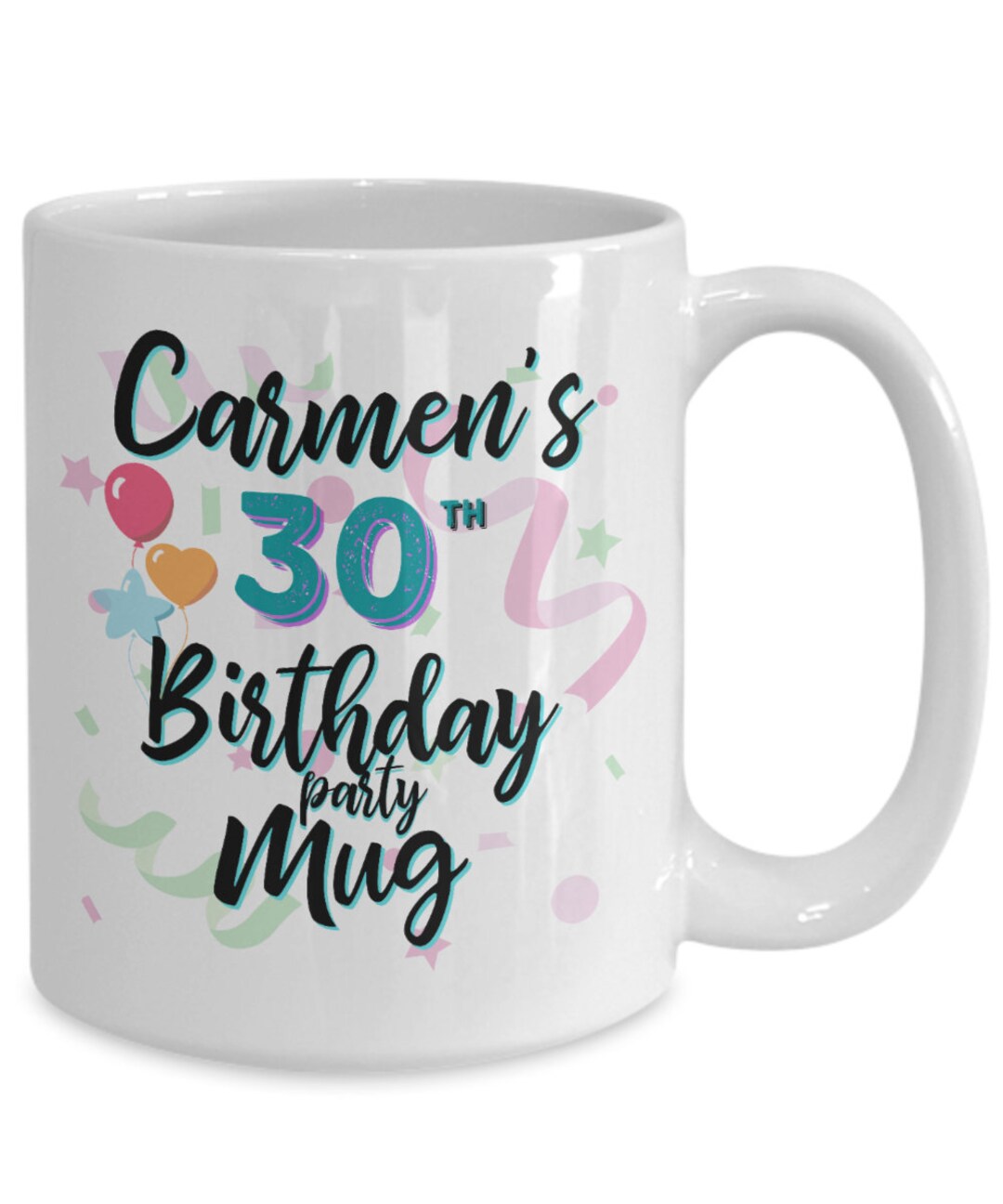 Customizable Birthday Party Mug - Fun Personalized Birthday Gift Mug ...
