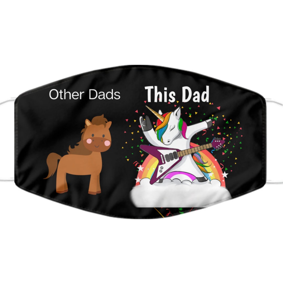 Funny Dad Face Mask Cool Rockstar Unicorn Dad VS Other Dads Unicorn ...