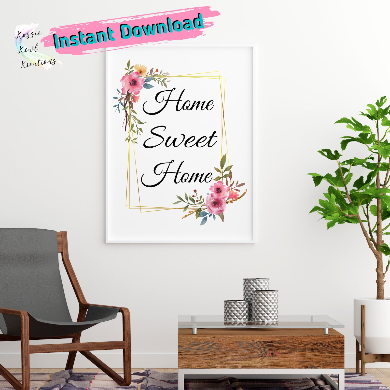 Home Sweet Home Sign New Homeowner Gift Wall Art Printable Instant ...