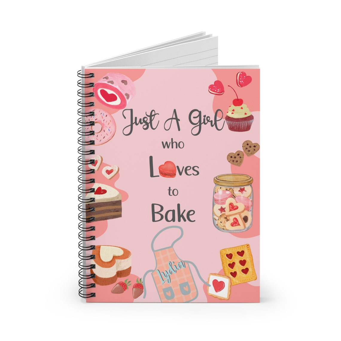Just A Girl Who Loves to Bake Personalized Cook Book - Custom Name ...