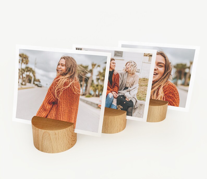 Round Wood Card Holder, Photo Holder, Place Card Holder, Photo Gift - Etsy