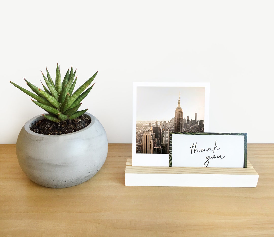 Wood Photo Holder, White Bar Wooden Display Stand, Picture Holder for ...