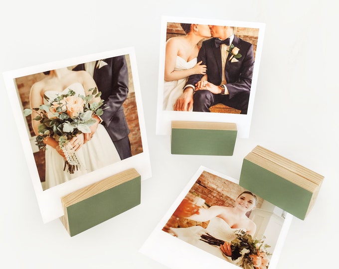 Round Wood Card Holder Photo Holder Place Card Holder Photo - Etsy