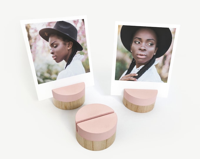 Round Wood Card Holder Photo Holder Place Card Holder Photo - Etsy