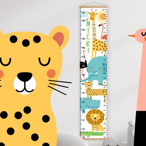 Personalized Growth Chart Ruler ANIMALS Vinyl Height Meter - Etsy