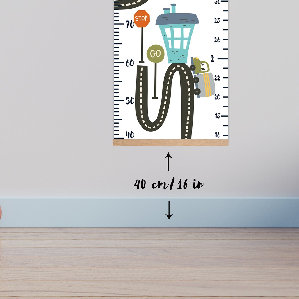 Road growth chart Personalized height chart for boy Cars | Etsy