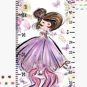 Personalized Growth Chart, Height Chart for Girls, Custom Gift, Room ...