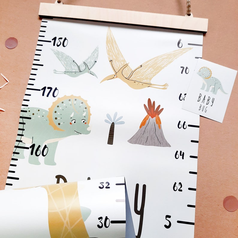 Dinosaur Growth Chart Dino Height Measurement Kids Ruler | Etsy