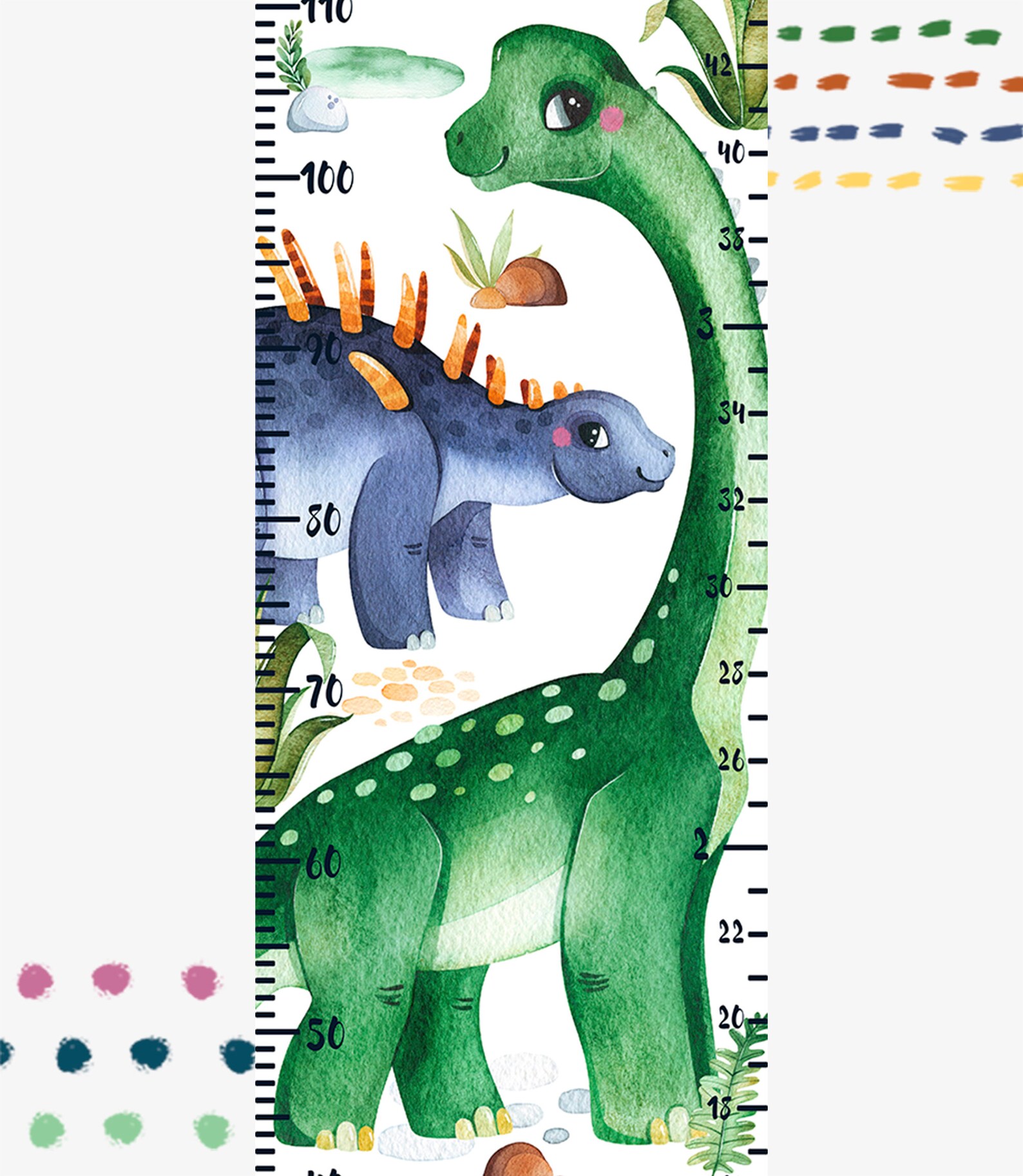 Personalised Growth Chart Dino Height Chart Dinosaur Nursery - Etsy