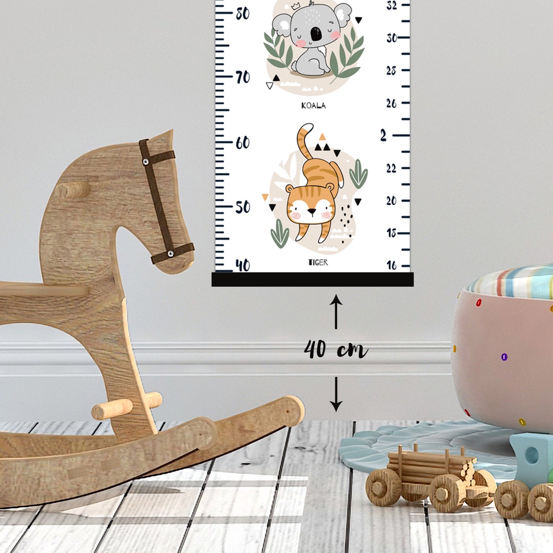 Growth chart Animals Height chart for kids Zoo growth chart | Etsy