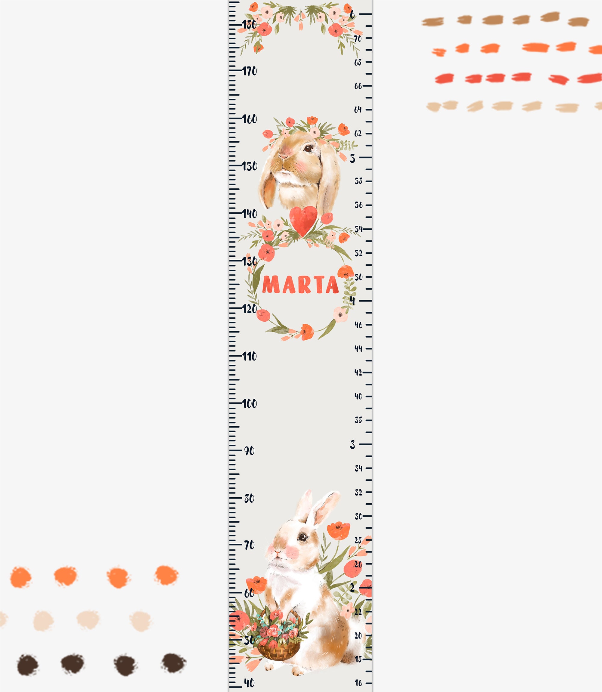 Height Chart for Girl Personalize Growth Chart Ruler Spring | Etsy