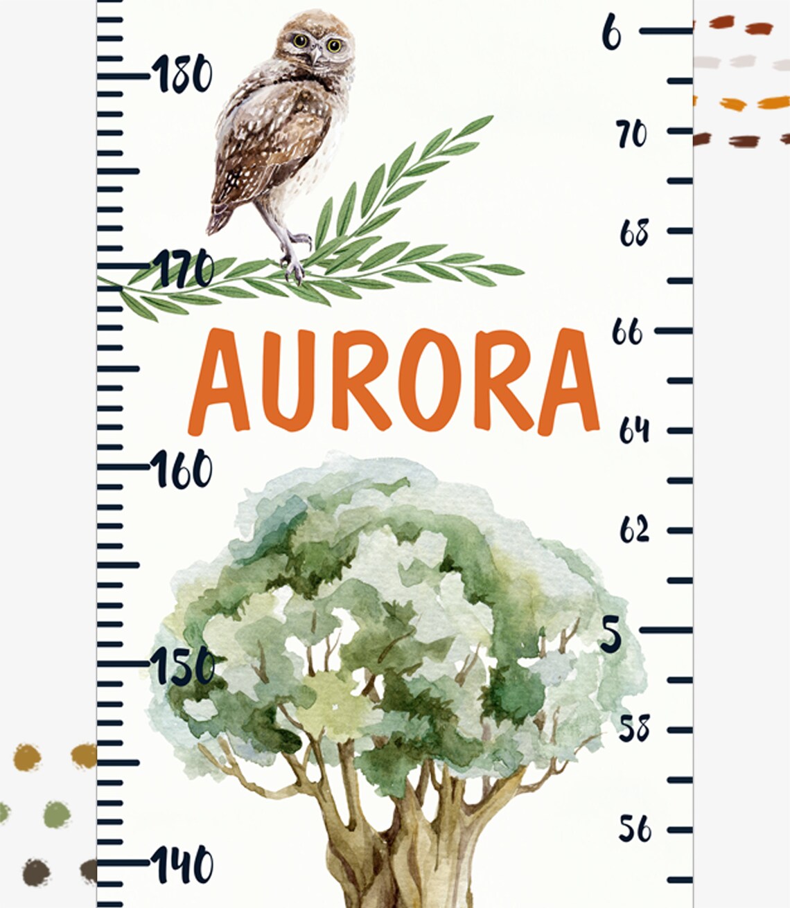 Woodland animals height chart Growth chart for kid Nursery | Etsy
