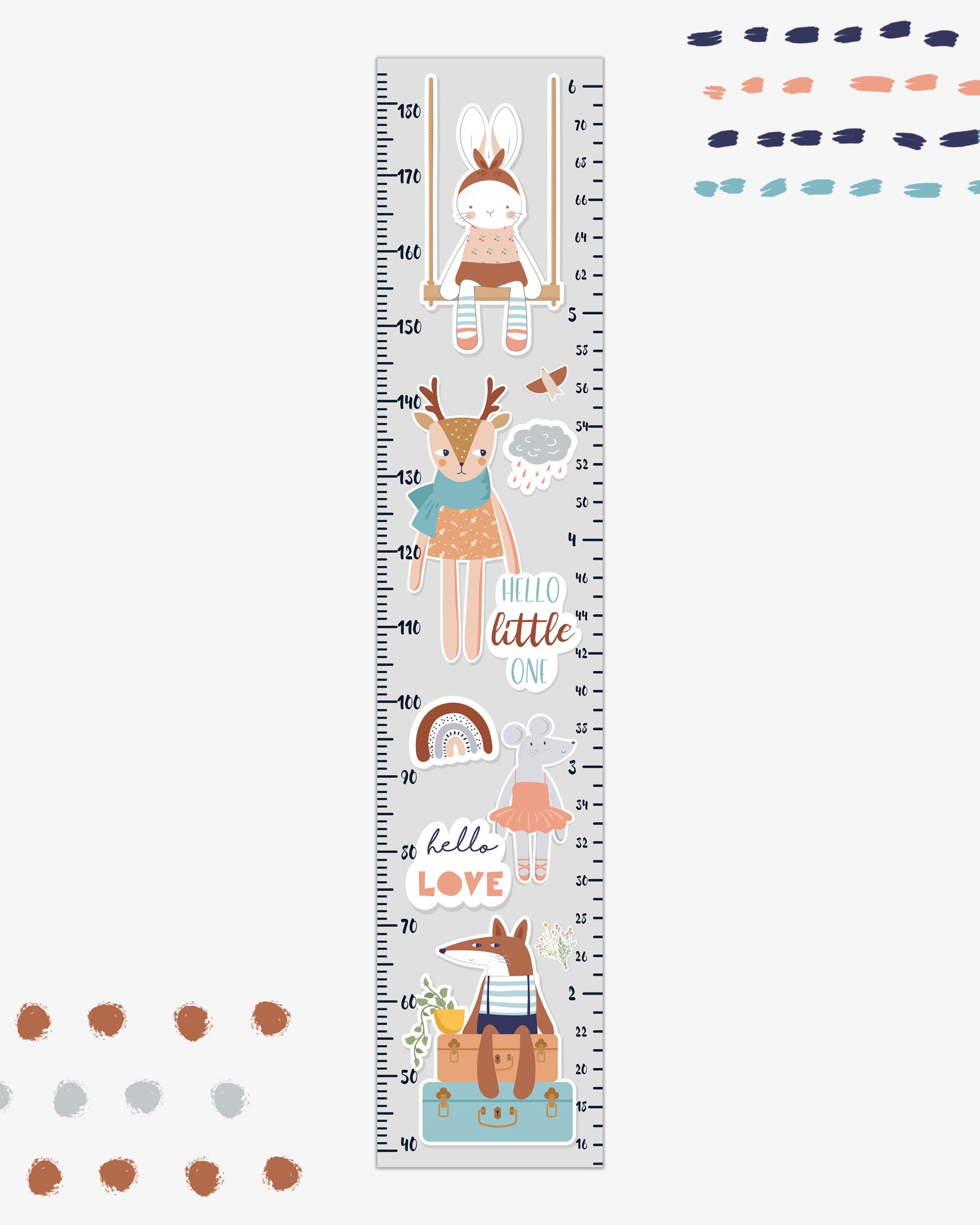 Personalized Height Chart for Girl Growth Chart Scandi Vinyl - Etsy