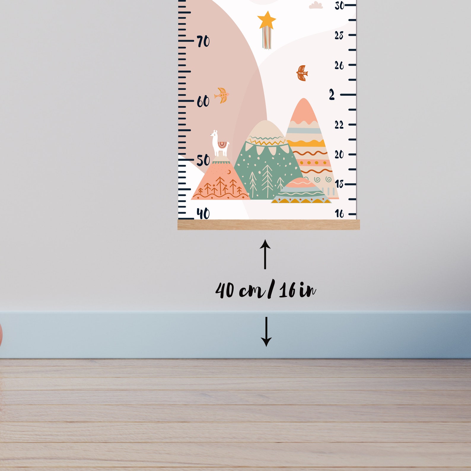 Height Chart for Kids Scandi Growth Chart Baby Animals Kids - Etsy