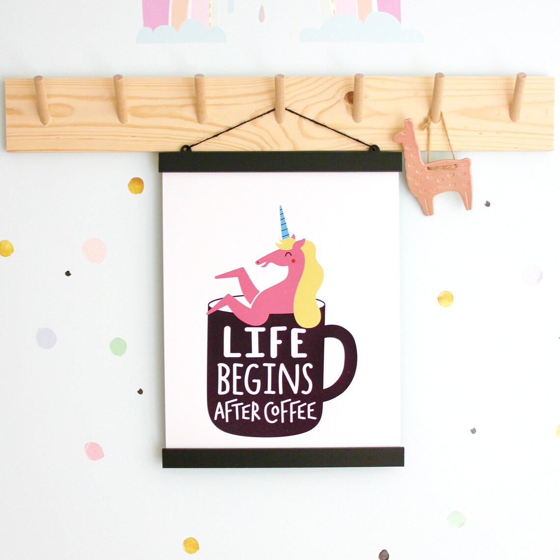 Life Begins After Coffee Poster Poster With Coffee Mug - Etsy